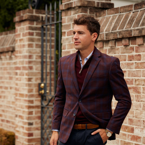 Men's Sport Coats | Veranda Red Plaid Sport Coat | Haspel