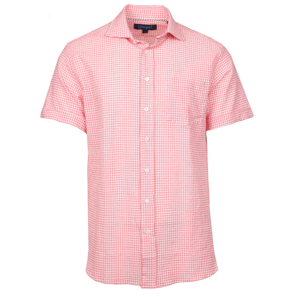 Men's Shirts | Freret Red Seersucker Check | Haspel