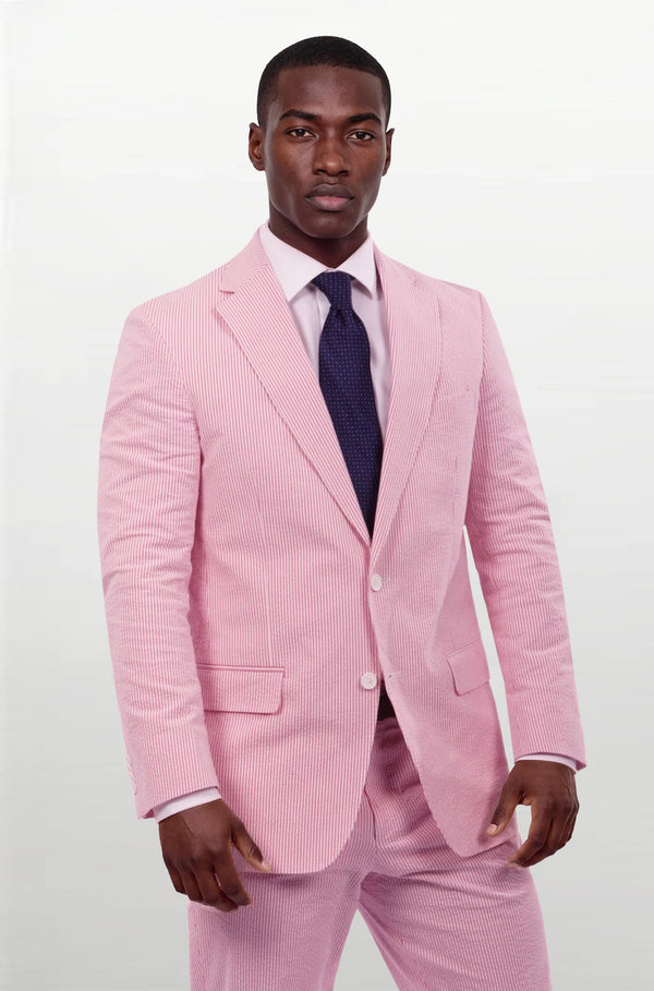 SUIT SEPARATES - Pink Lemonade Seersucker Suit - Haspel